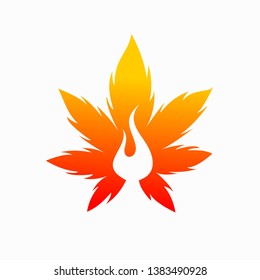 Marijuana Leaf Logo Concept Fire 库存矢量图（免版税）1383490928 | Shutterstock