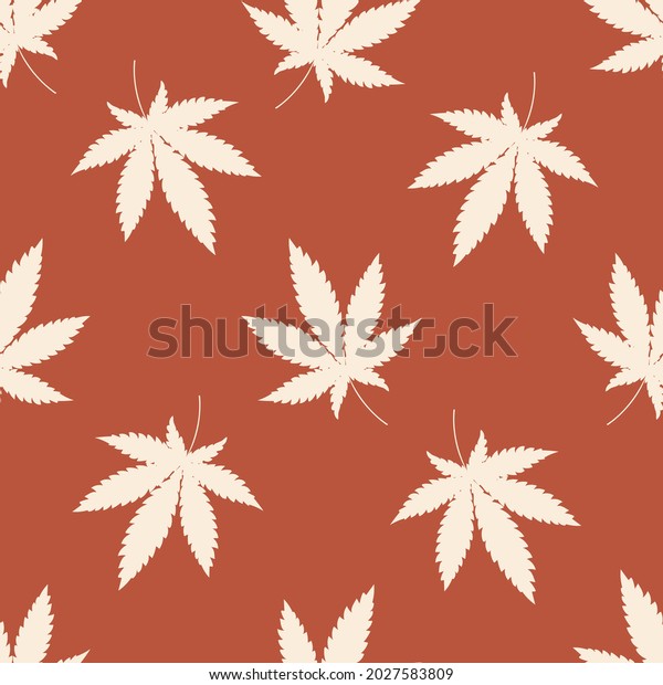 Marijuana Leaf Seamless Pattern Narcotic Plants Stock Vector (Royalty ...