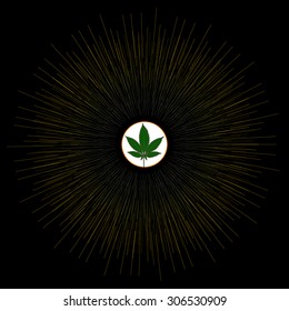 Marijuana Leaf Sun Abstract Style Stock Vector (Royalty Free) 306530909 ...
