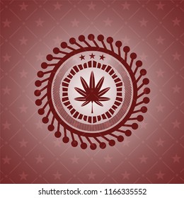 Marijuana Leaf Weed Icon Inside Red Stock Vector (Royalty Free ...