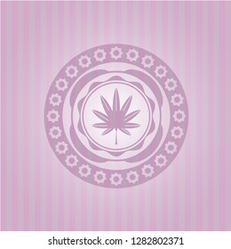 Marijuana Leaf Weed Icon Inside Pink Stock Vector (Royalty Free ...