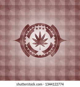 Marijuana Leaf Weed Icon Inside Red Stock Vector (Royalty Free ...