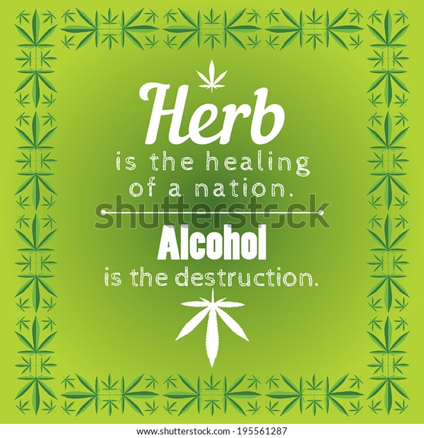 Marijuana Quote Cannabis Leaves Frame Vector: vector de stock (libre de ...