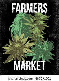 Marijuana Weed Ganja Vector Background Print Stock Vector (Royalty Free ...
