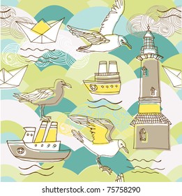 Marine Background Design Stock Vector (Royalty Free) 73669207 ...