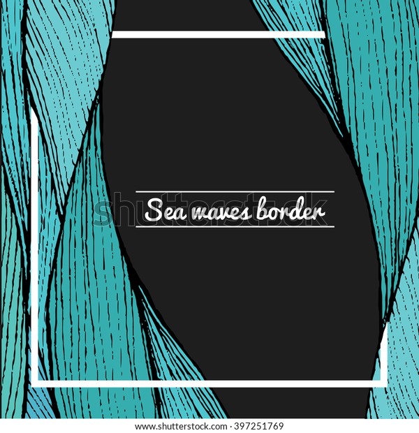 Marine Border Hand Drawn Sea Waves Stock Vector (Royalty Free ...