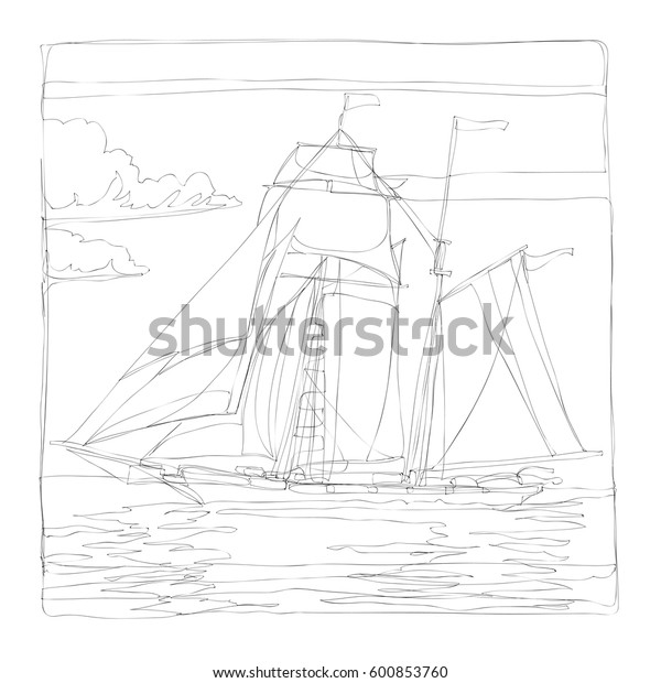 Marine Life Line Art Continuous Line Stock Vector (Royalty Free ...