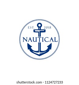 Marine Nautical Logo Template Stock Vector (Royalty Free) 1124727233 ...