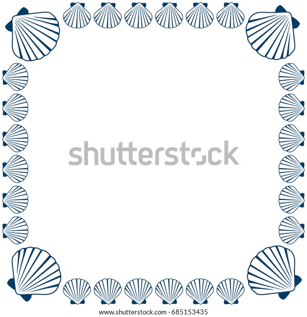 Marine Oceanic Sea Shell Border Mollusk: เวกเตอร์สต็อก (ปลอดค่า ...