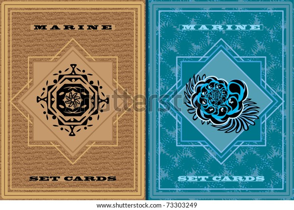 Marine Theme Cards Vector Ornament Stock Vector (Royalty Free) 73303249 ...