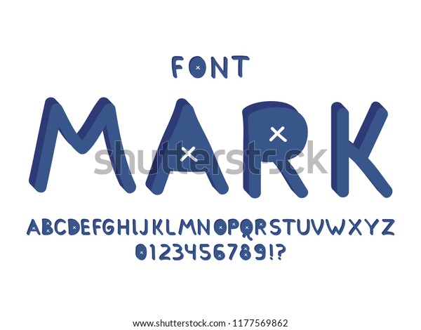 Mark Font Vector Alphabet Letters Numbers Stock Vector (Royalty Free ...
