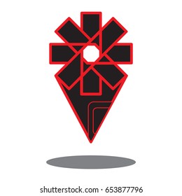 Mark Point Symbol Icon Shadow Stock Vector (Royalty Free) 653877796 ...