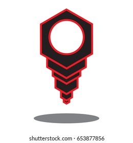 Mark Point Symbol Icon Shadow Stock Vector (Royalty Free) 653877856 ...