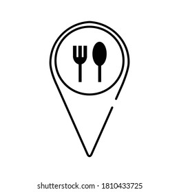 Marker Food Location Icon Vector Sign Stock Vector (Royalty Free ...