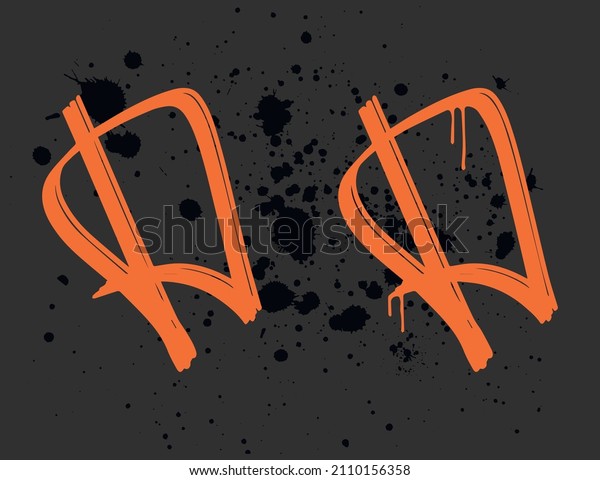 Marker Graffiti Font Handwritten Typography Vector: เวกเตอร์สต็อก (ปลอด ...