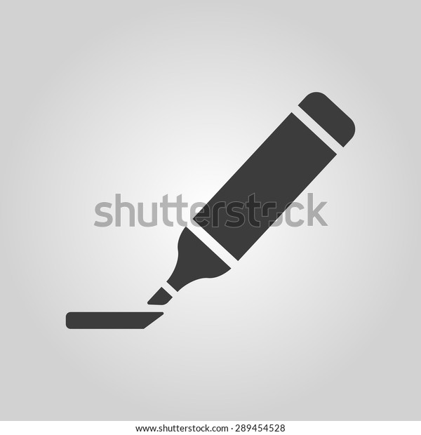 The marker icon. Highlighter symbol. Flat Vector illustration