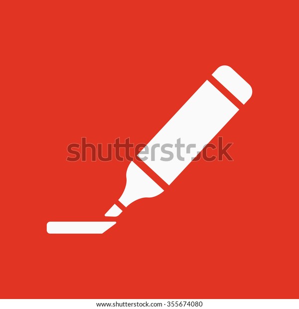 Marker Icon Highlighter Symbol Flat Vector Stock Vector (Royalty Free ...