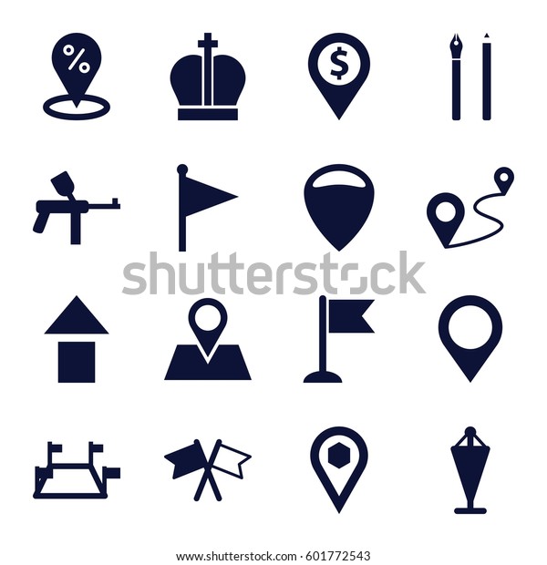 Marker Icons Set Set 16 Marker Stock Vector (Royalty Free) 601772543 ...