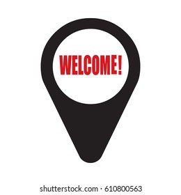 Marker Location Icon Welcome: vector de stock (libre de regalías ...