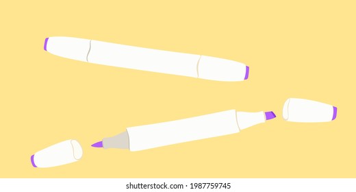 Markers Drawing Open Closed Caps Vector Stock Vector (Royalty Free ...