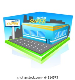 Market Building Icon Vector Stock Vector (Royalty Free) 64114573 ...