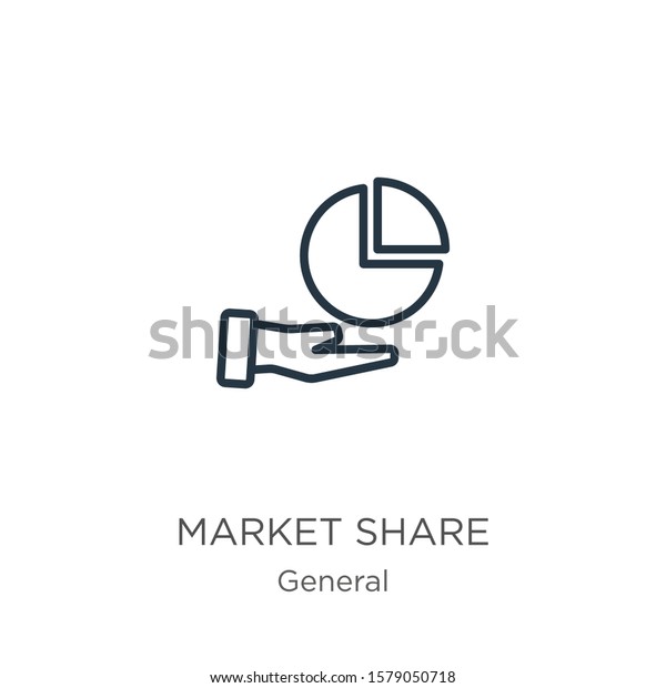 Market Share Icon Thin Linear Market Stock Vector (Royalty Free ...