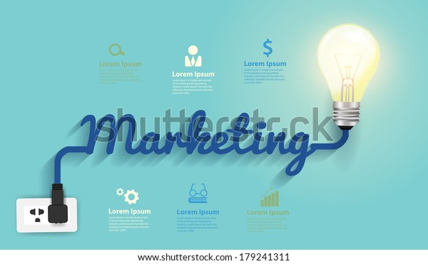 Marketing Concept Creative Light Bulb Idea Stock Vector (Royalty Free ...