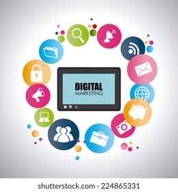 Marketing Design Over White Background Vector Stock Vector (Royalty ...