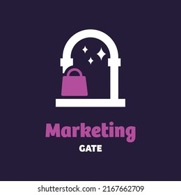 Marketing Gate Logo Design Vector Symbol: เวกเตอร์สต็อก (ปลอดค่า ...