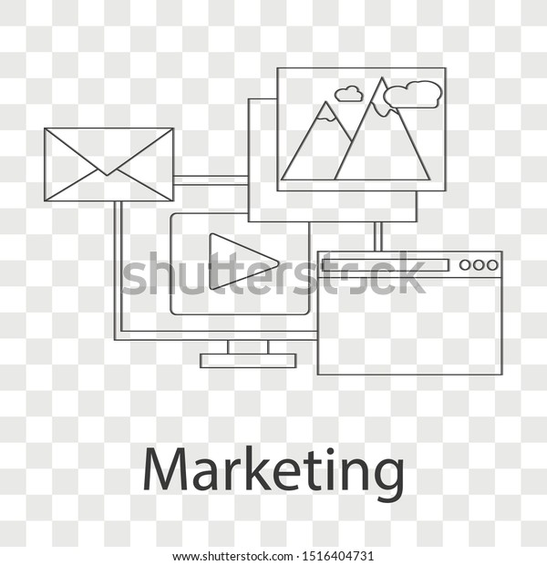 Marketing Icon Concept On Transparency Background Stock Vector (Royalty ...