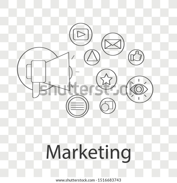 Marketing Icon Concept On Transparency Background Stock Vector (Royalty ...
