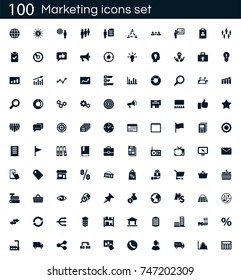 Marketing Icon Set 100 Vector Pictograms Stock Vector (Royalty Free ...