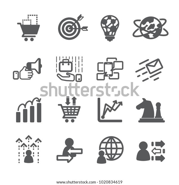 Marketing Icon Set Stock Vector (Royalty Free) 1020834619 | Shutterstock