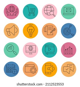 Marketing Icon Set Marketing Pack Vector Stock Vector (Royalty Free ...