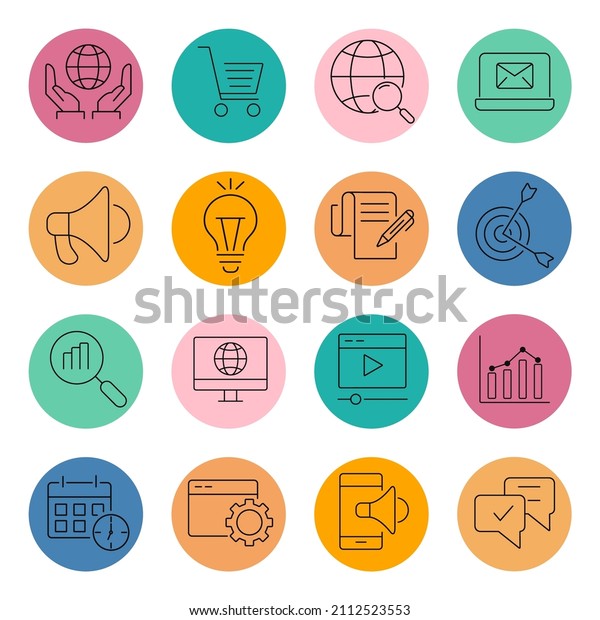 Marketing Icon Set Marketing Pack Vector Stock Vector (Royalty Free ...