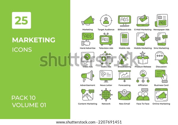 Marketing Icons Collection Set Vector Line Stock Vector (Royalty Free ...