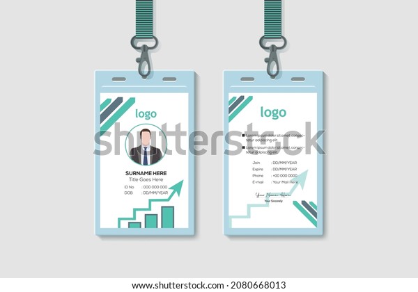Marketing Id Card Template Vertical Doublesided Stock Vector (Royalty ...