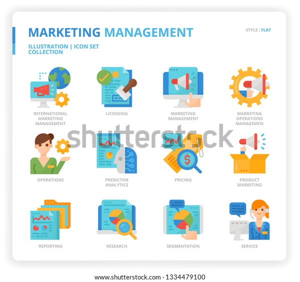 Marketing Management Icon Set 库存矢量图（免版税）1334479100