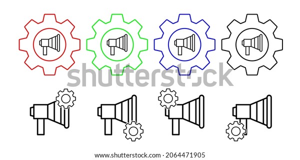Marketing Microphone Vector Icon Gear Set Stock Vector (Royalty Free ...