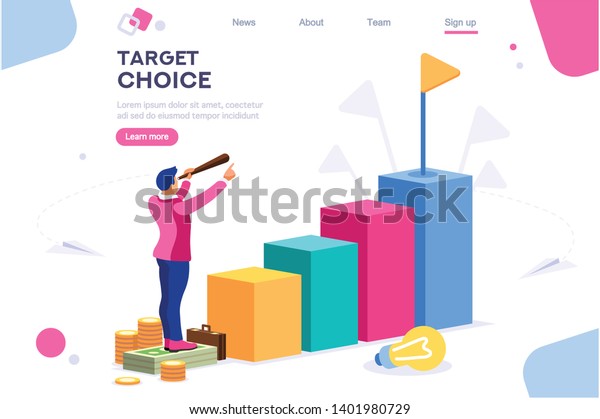 Marketing Moving Path Target Choice Achievement Stock Vector (Royalty ...