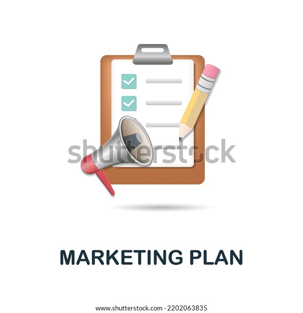 Marketing Plan Icon 3d Illustration Business Stock Vector (Royalty Free ...