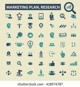 Marketing Plan Research Icons Stock Vector (Royalty Free) 418974787 ...