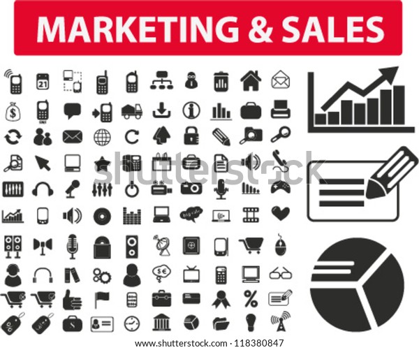 Marketing Sales Icons Set Vector Stock Vector (Royalty Free) 118380847