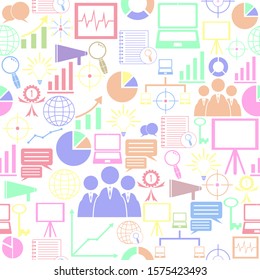 Marketing Seamless Pattern Background Icon Stock Vector (Royalty Free ...