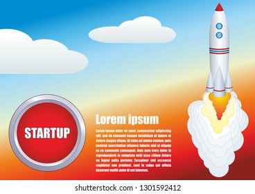 Marketing Startup Vector Illustration Rocket Launch Stock Vector (Royalty Free) 1301592412 ...