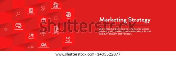 Marketing Strategy Web Header Hero Image: vector de stock (libre de ...