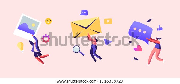 Marketing Team Work Set Alert Advertising Stock Vector (Royalty Free ...
