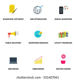 Marketing Tools Icons Stock Vector (Royalty Free) 331407041 | Shutterstock
