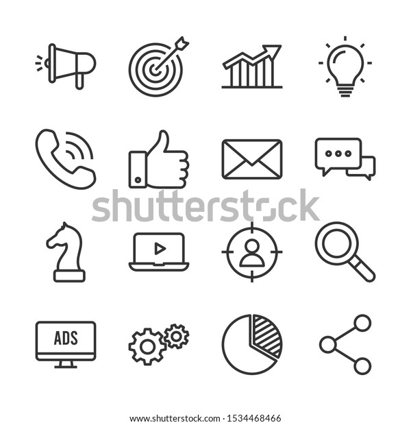 Conjunto de iconos de línea vectorial: vector de stock (libre de ...