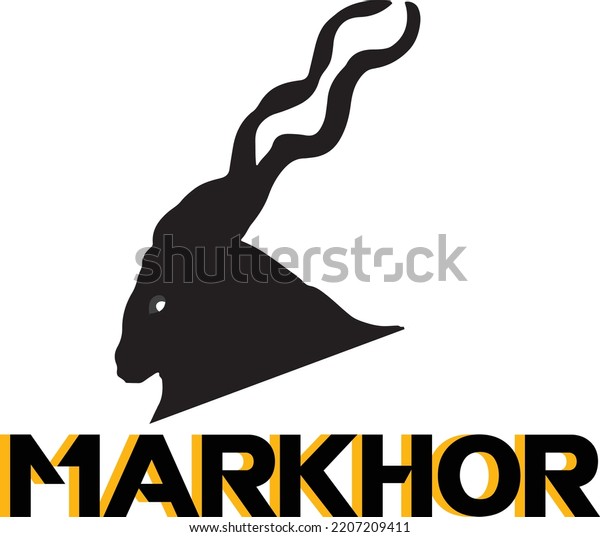 Markhor Goat Vector Logo Black White Stock Vector (Royalty Free ...